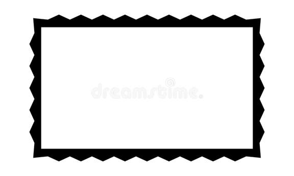 Rectangle Frame with Zigzag Edges. Empty Box, Tag or Label Rectangular ...
