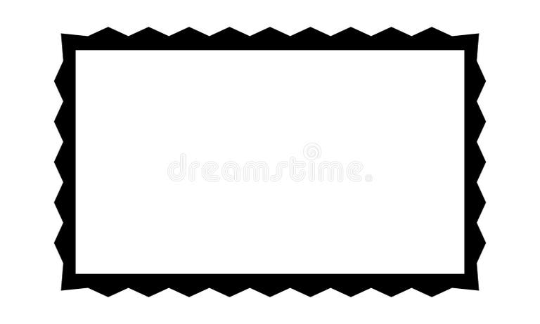 Rectangle Frame with Zigzag Edges. Empty Box, Tag or Label Rectangular Shape with Jagged Borders ...