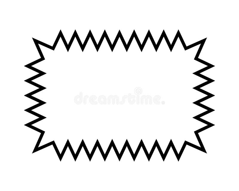 Rectangle Frame with Zigzag Edges. Empty Text Box, Speech Bubbl, Tag or ...