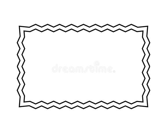 Rectangle Frame with Zigzag Edges. Empty Text Box, Speech Bubble, Tag ...