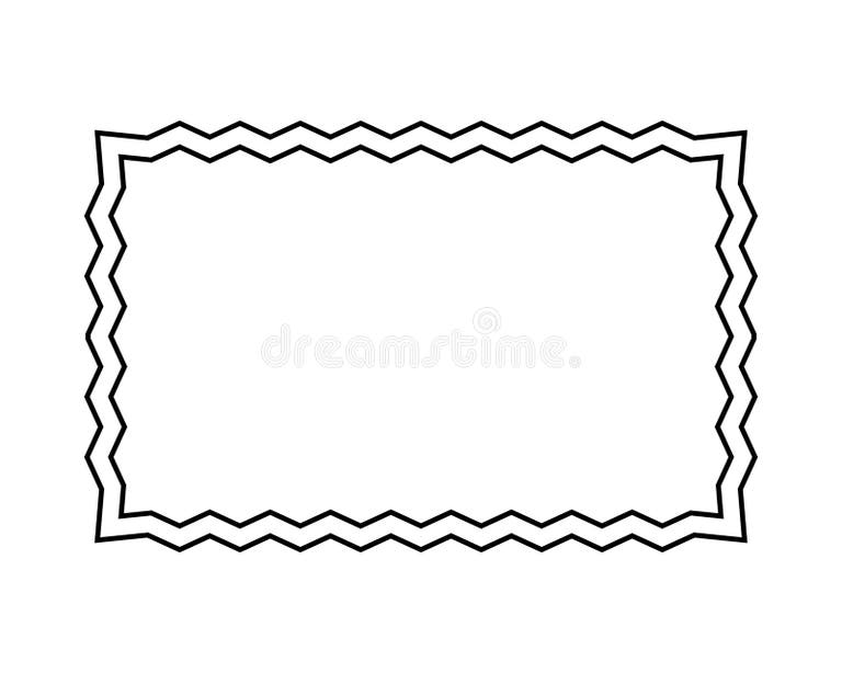 Rectangle Frame with Zigzag Edges. Empty Text Box, Speech Bubble, Tag or Label Rectangular Shape ...
