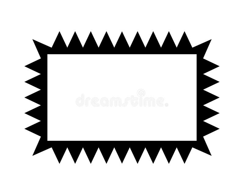 Rectangle Frame with Zigzag Edges. Empty Text Box, Speech Bubbl, Tag or ...