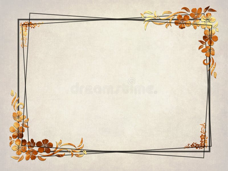 Rectangle Frames and Floral Elements Stock Vector - Illustration of ...