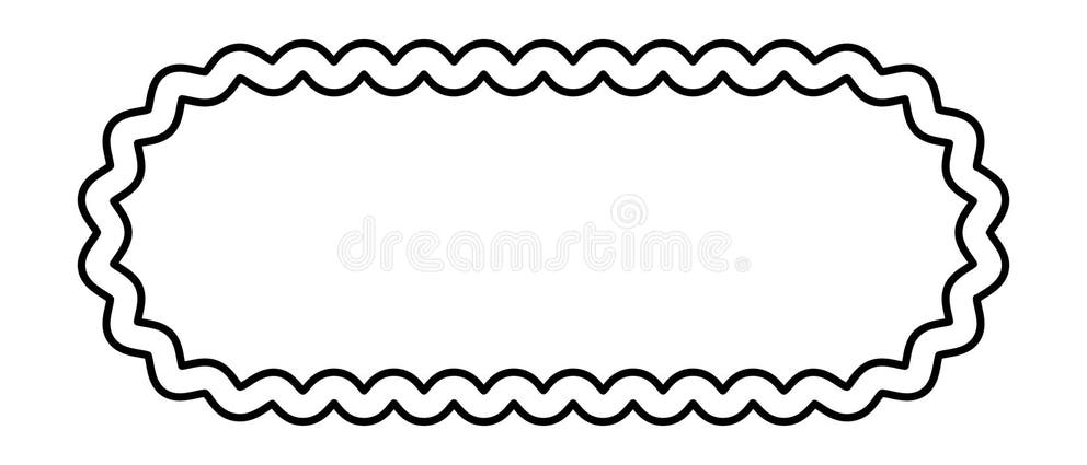 Rectangle Frames with Rounded Wavy Edges. Cute Rectangular Shape with ...
