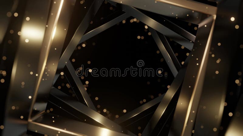 Rectangle Geometric Gold Background Stock Video - Video of abstract ...
