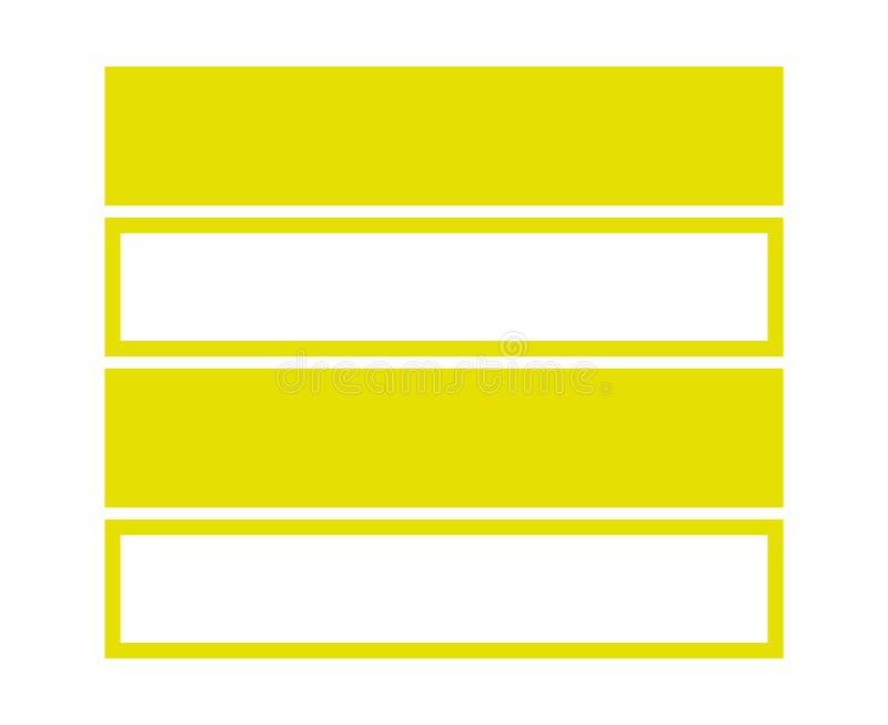 Rectangle Geometric Outline and Shape Collection Yellow Stock Vector ...