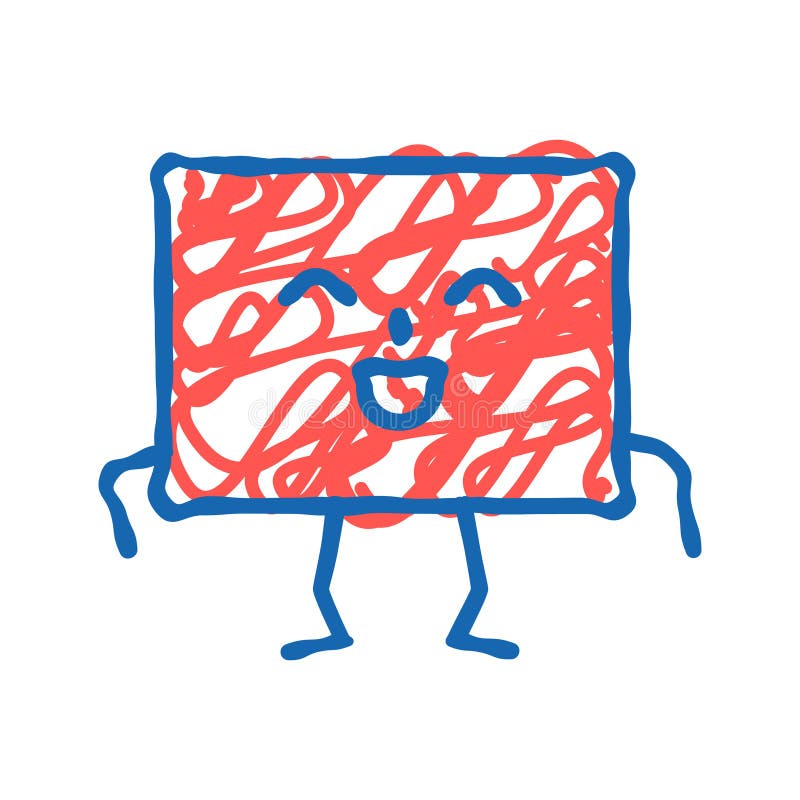 Rectangle Geometric Shape Character Icon Doodle Illustration Stock ...