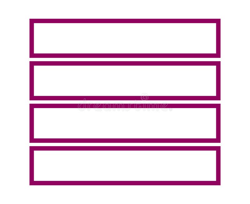 Rectangle Geometric Shape Outline Collection Pink Symbol Stock Vector ...