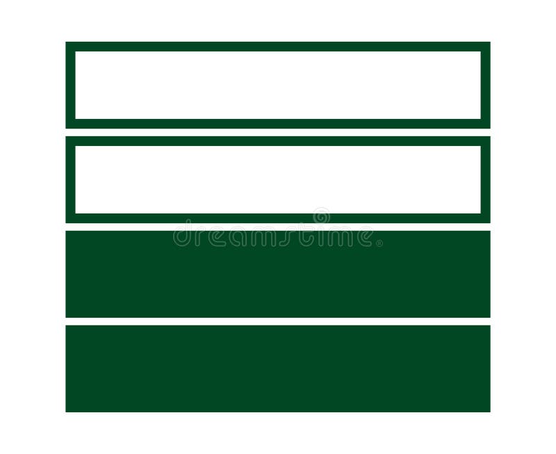 Rectangle Geometric Shape and Rectangle Outline Green Collection Stock ...