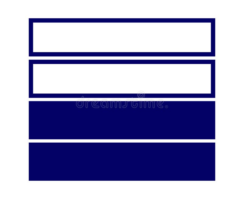 Rectangle Geometric Shape and Rectangle Outline Blue Stock Vector ...