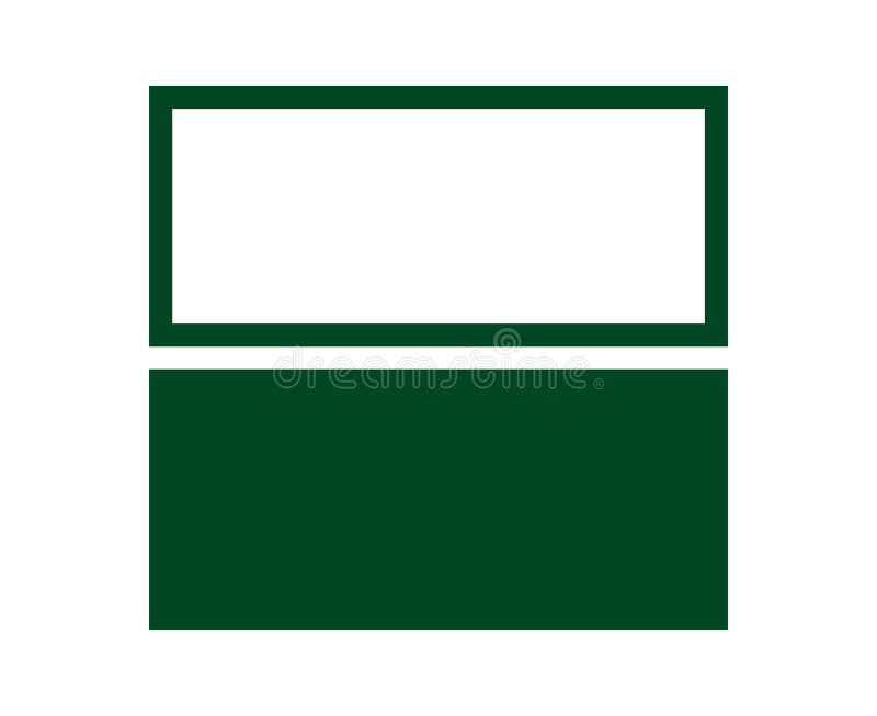 Rectangle Geometric Shape and Rectangle Outline Green Symbol Stock ...
