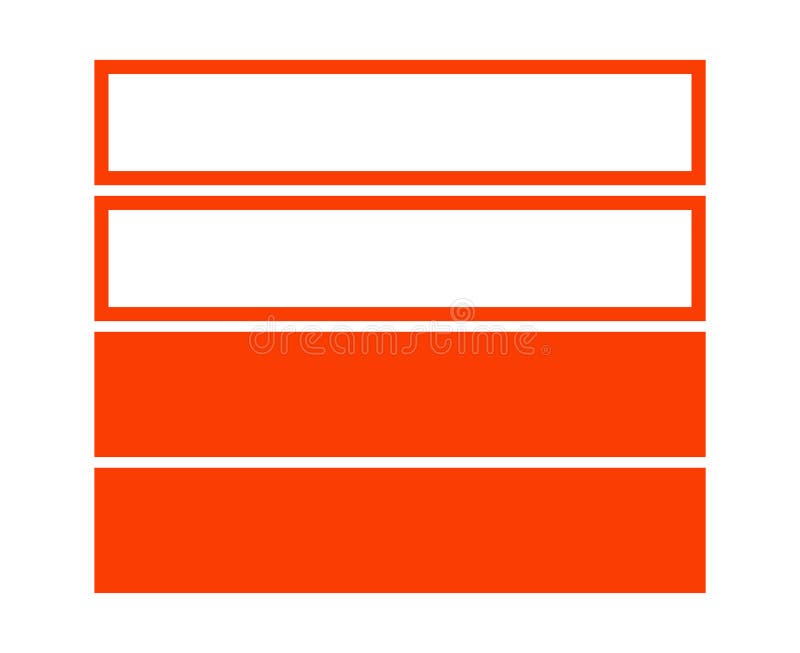 Rectangle Geometric Shape and Rectangle Outline Orange Collection Stock ...
