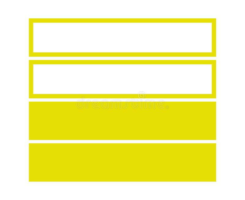 Rectangle Geometric Shape and Rectangle Outline Yellow Collection Stock ...