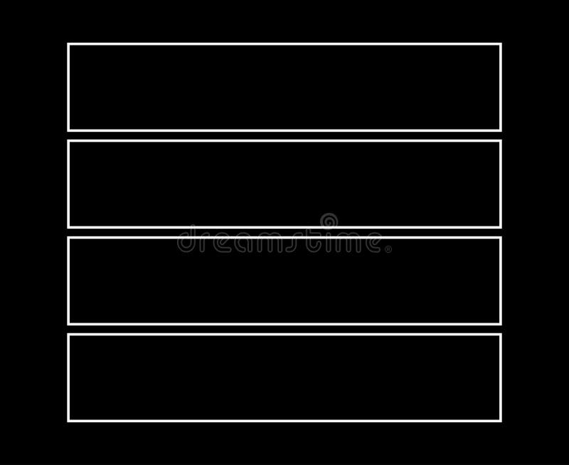 Rectangle Geometric Shape Stroke Collection Black and White Stock ...