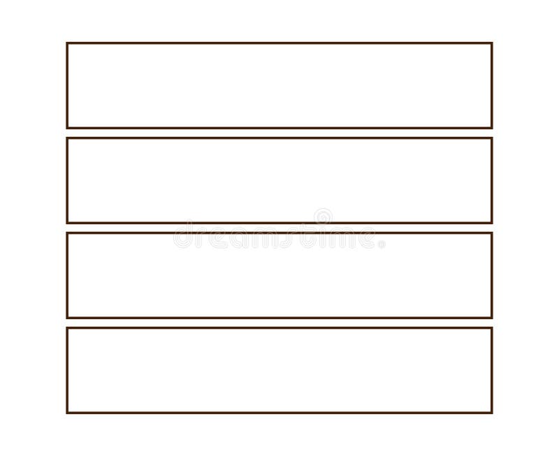 Rectangle Geometric Shape Stroke Collection Brown Symbol Stock Vector ...