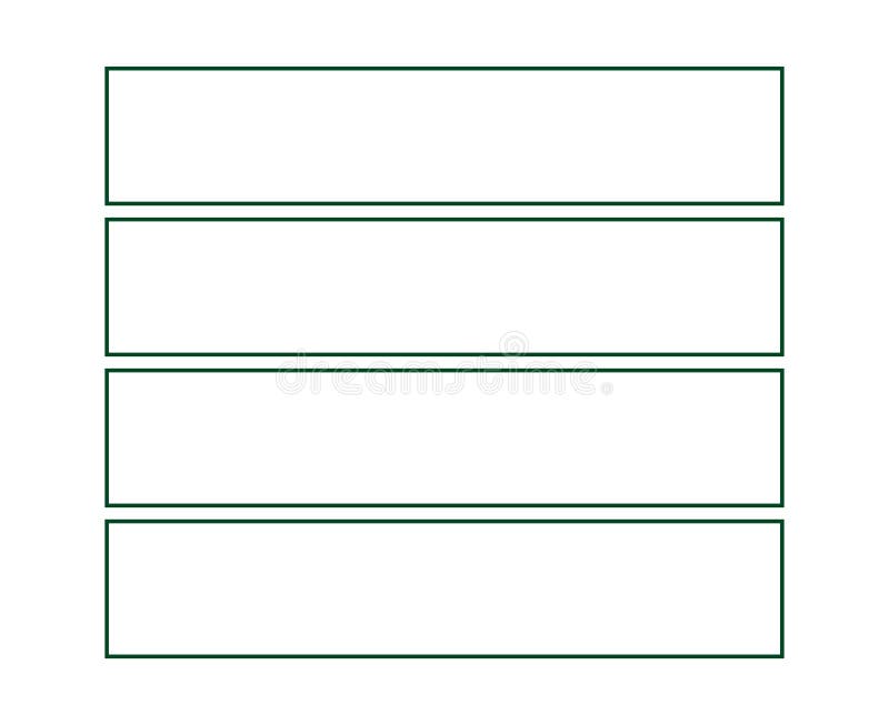 Rectangle Geometric Shape Stroke Collection Green Symbol Stock Vector ...