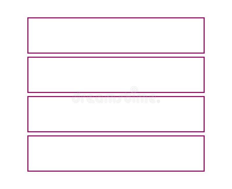 Rectangle Geometric Shape Stroke Collection Pink Symbol Stock Vector ...