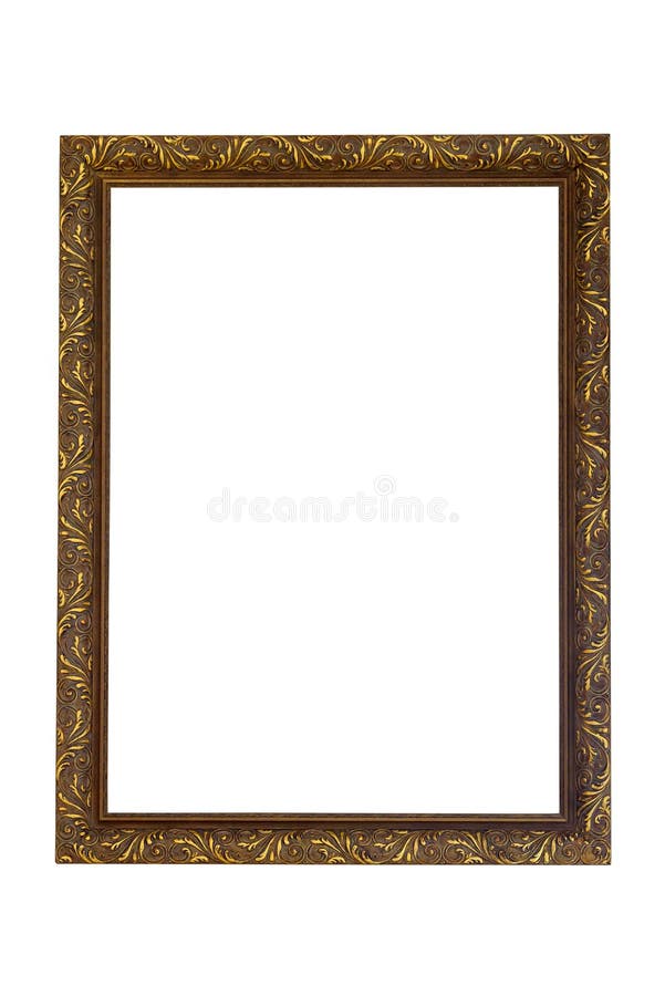 Rectangle Gilded Picture Frame Stock Photo - Image of isolated ...