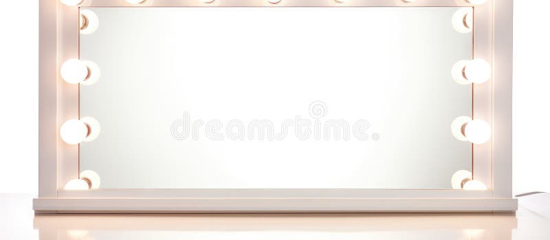 Rectangle Glass Vanity Mirror with Integrated Lights Sitting on a Table ...