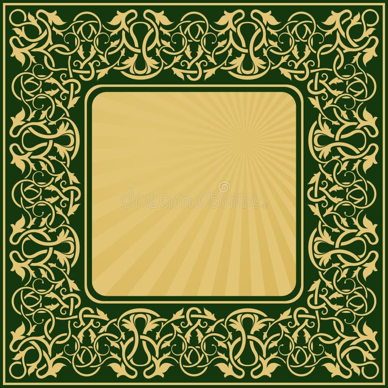 Rectangle gold frame stock vector. Illustration of scroll - 21118536