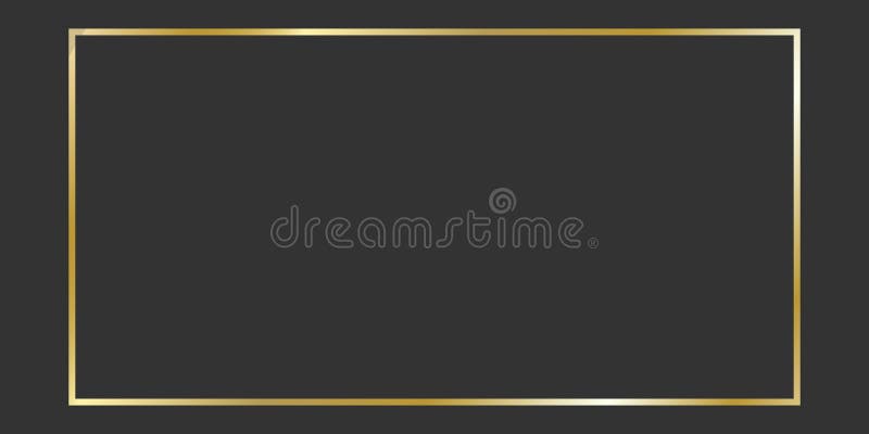 Rectangle Gold Frame on the Gray Background Stock Vector - Illustration ...