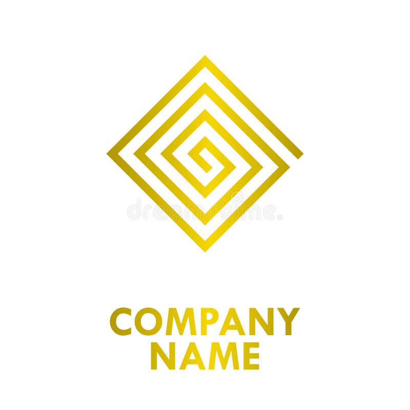 Rectangle Gold Logo Design stock vector. Illustration of infinity ...