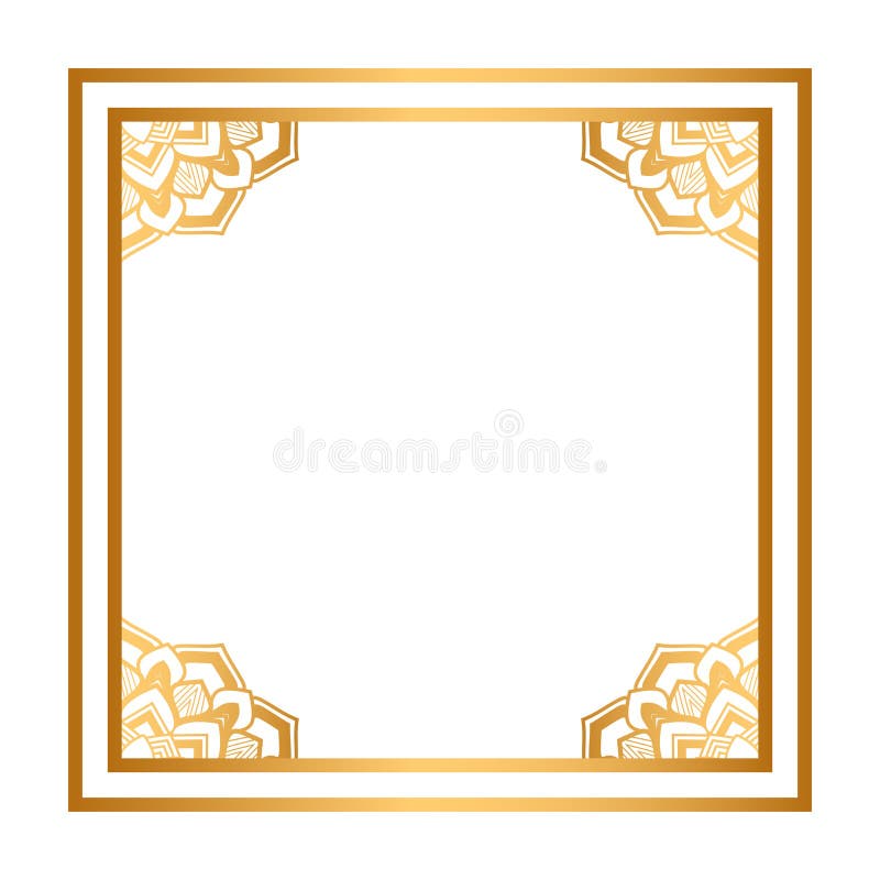 Rectangle Golden Frame Clipart Stock Vector - Illustration of gold ...