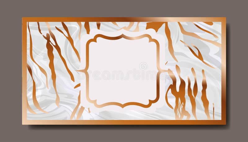 Rectangle Golden with Victorian Frame Marble Texture Stock Vector ...