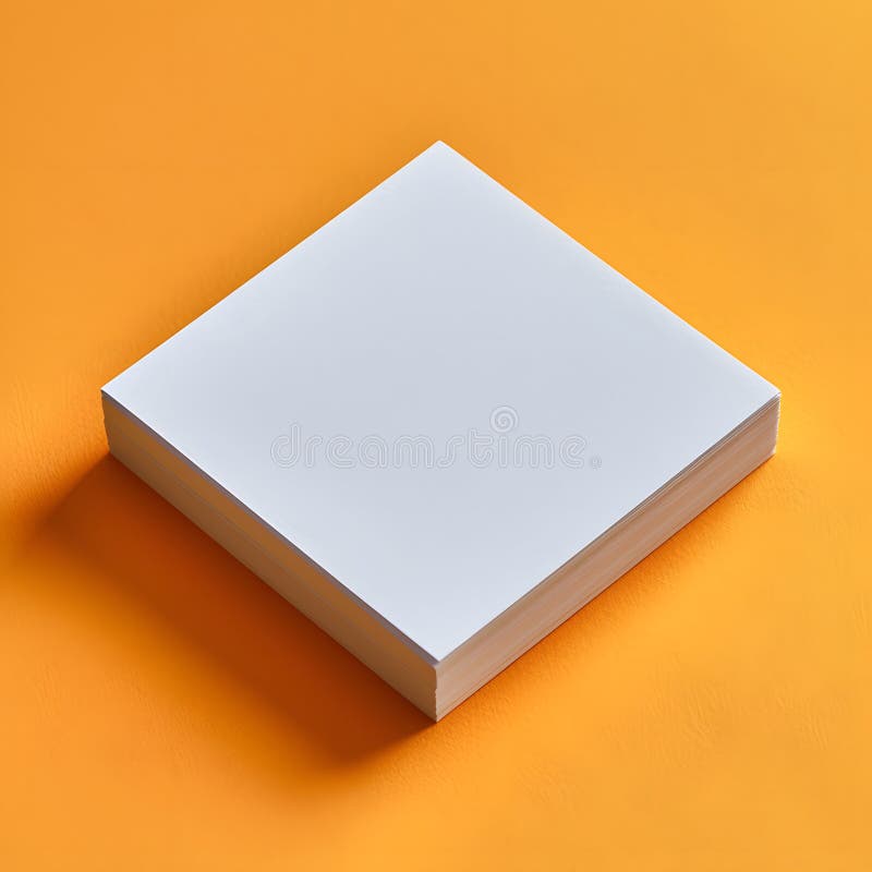 Rectangular Stack of White Sticky Notes on Peach Wood Surface Stock ...