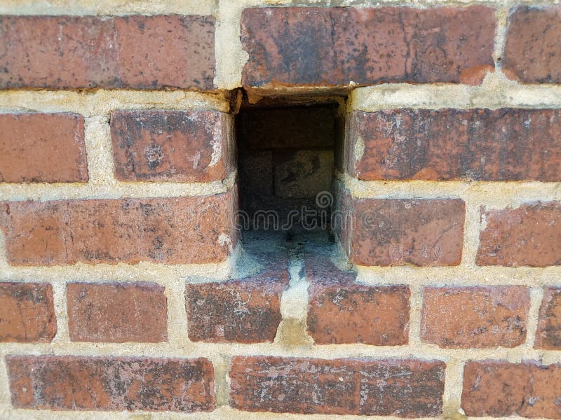 Rectangle Hole in Red Brick Wall or Masonry Stock Image - Image of ...