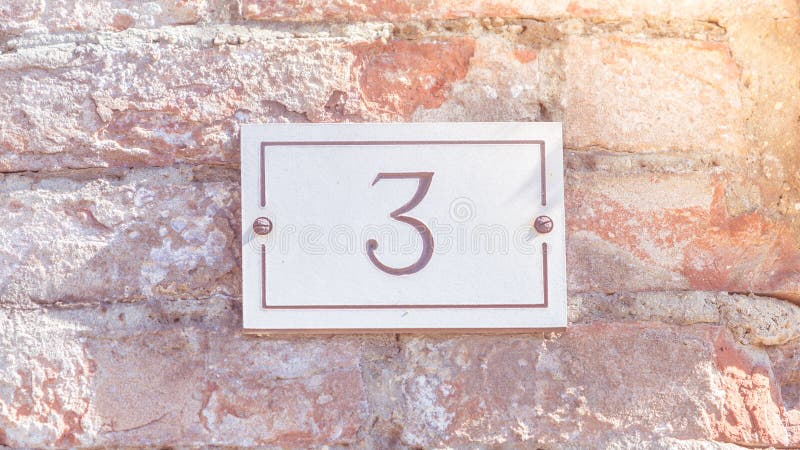 Rectangle House Number Plate 3 Stock Photo - Image of font, decoration ...