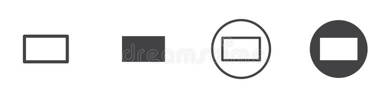 Rectangle Icon Thin Line Illustration Stock Illustration - Illustration ...