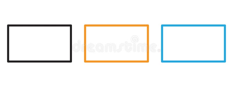 Rectangle Icon Thin Line Illustration Set Stock Vector - Illustration ...