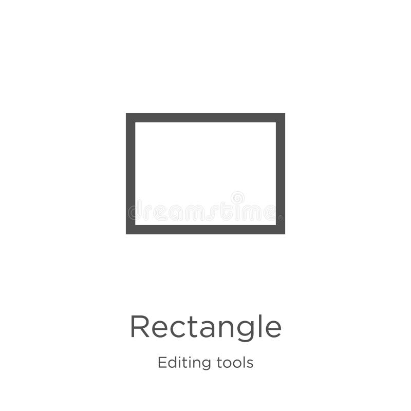 Rectangle Icon Vector from Editing Tools Collection. Thin Line ...