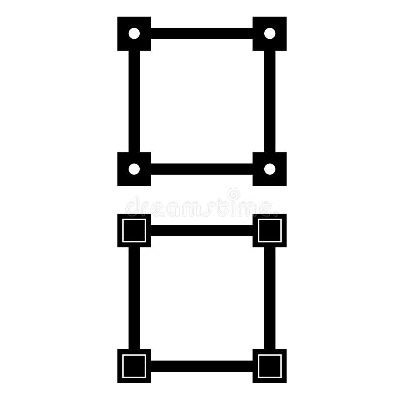 Rectangle Icon Vector Logo, Black and White Version Stock Illustration ...