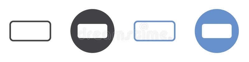 Rectangle Icon Flat Line Symbol Set Stock Vector - Illustration of ...