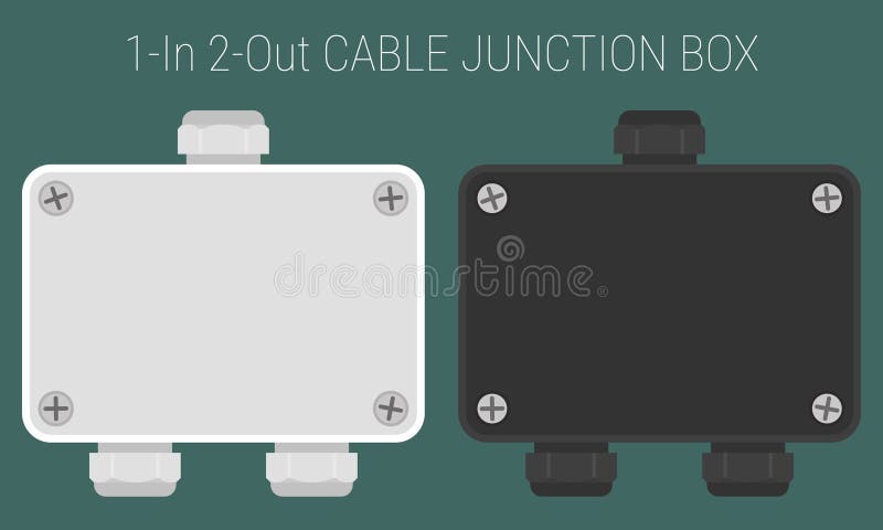 Rectangle Junction Boxes with Cable Glands Stock Vector - Illustration ...