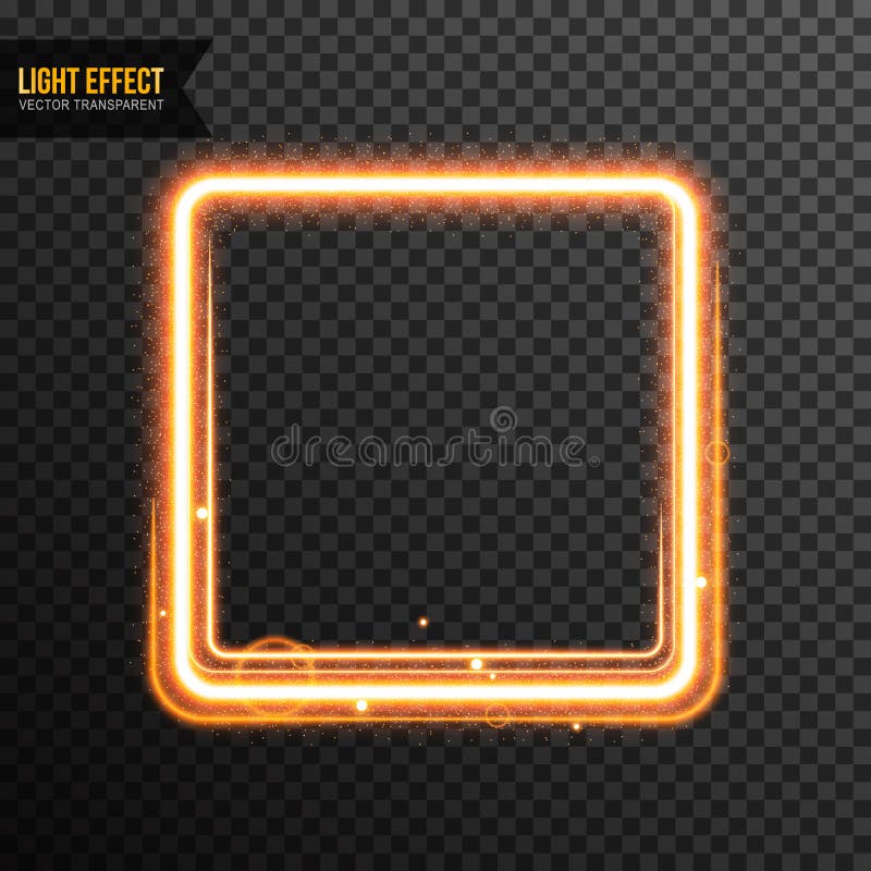 Rectangle Light Effect Vector Transparent with Golden Glitter Stock ...