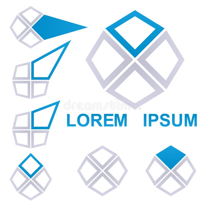 Rectangle logo vector set stock vector. Illustration of shape - 80076793