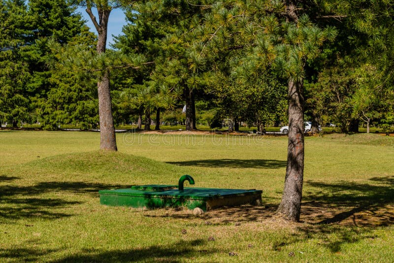 Rectangle Maintenance Access in Park Stock Photo - Image of aqueduct ...