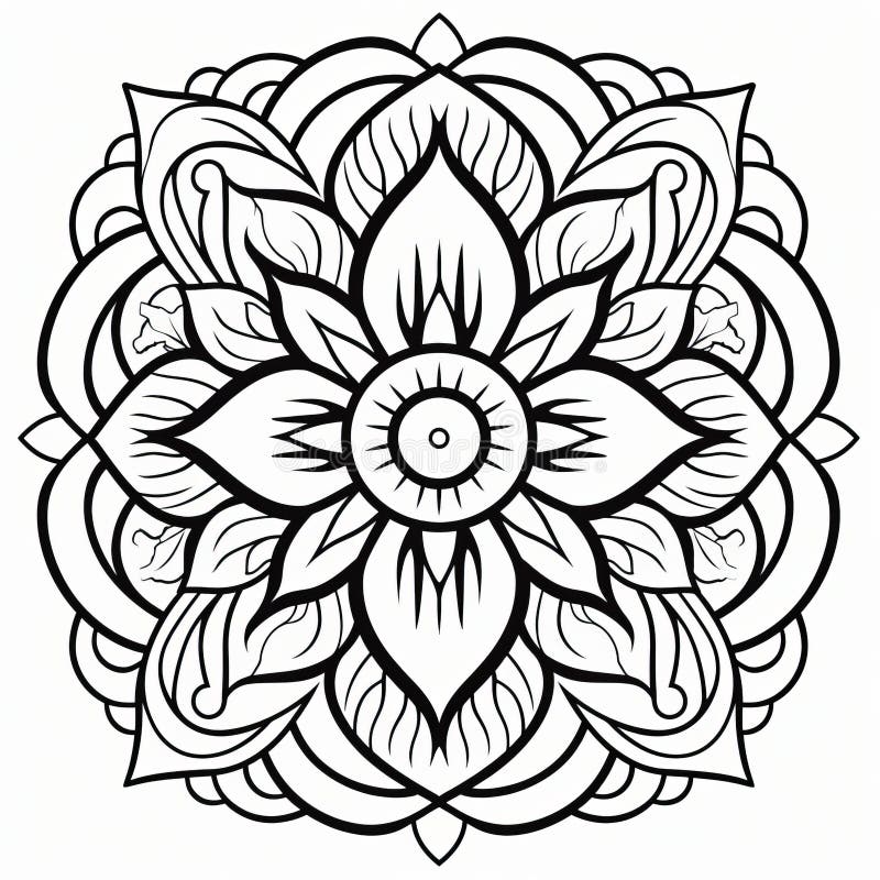 Refined Black and White Mandala Coloring Pages with Ottoman Art ...