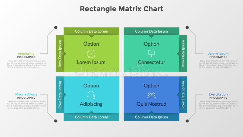 Rectangle Matrix Infographic Stock Vector - Illustration of flat ...