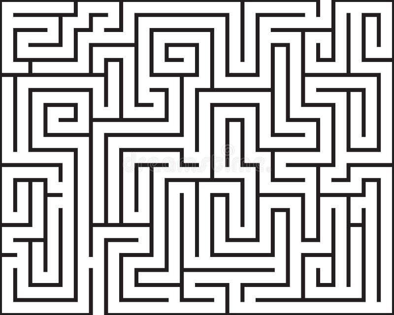 Rectangle maze isolated stock illustration. Illustration of confusion ...