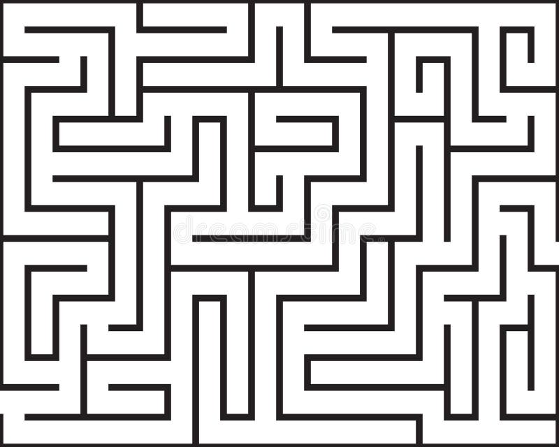 Rectangle maze isolated stock illustration. Illustration of simple ...