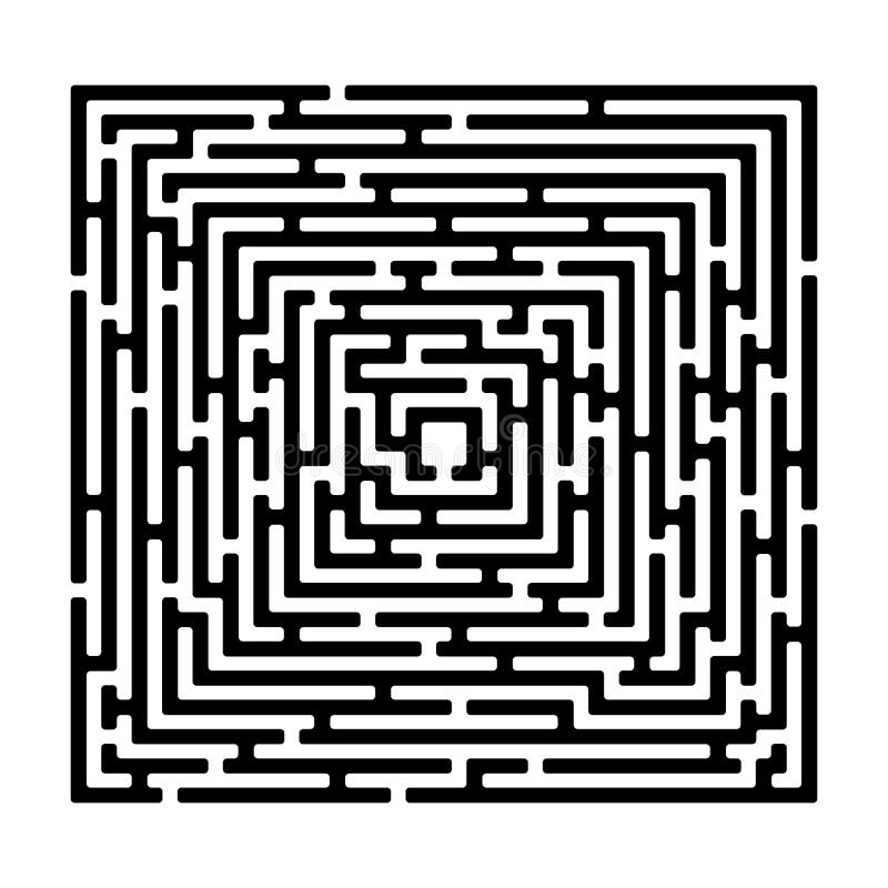 Rectangle Maze Izolated on White Stock Vector - Illustration of path ...