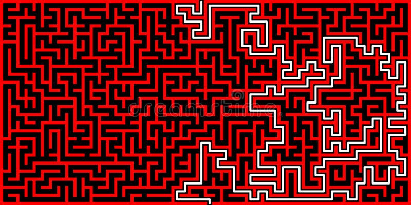Rectangle Maze with Solution. Vector Illustration Stock Vector ...