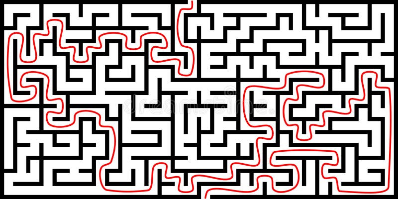 Rectangle Maze with Solution. Vector Illustration Stock Vector ...