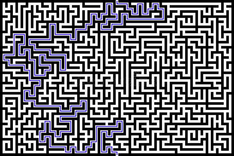 Rectangle Maze with Solution. Vector Illustration Stock Vector ...