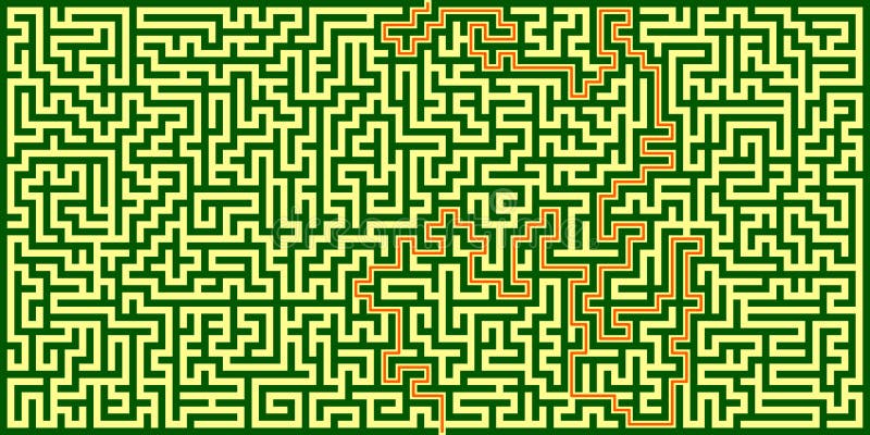 Rectangle Maze with Solution. Vector Illustration Stock Vector ...