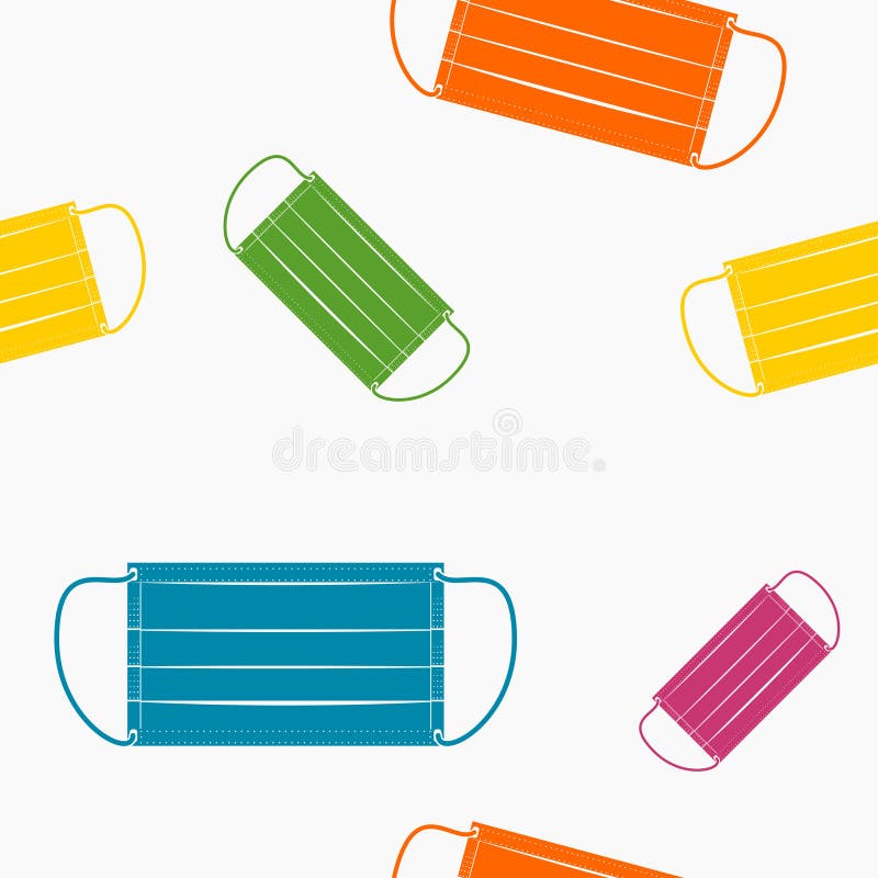 Editable Rectangle Medical Mask Vector Illustration in Outline Style ...